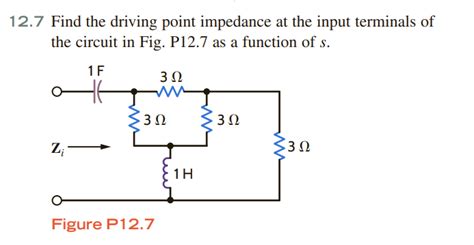Solved Thanks 12 7 ﻿find The Driving Point Impedance At The
