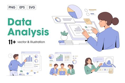 Data Analysis Illustration Pack Graphics Envato Elements