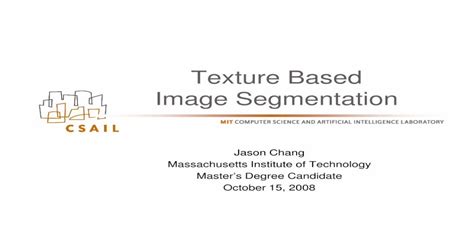 Pdf Texture Based Image Segmentation