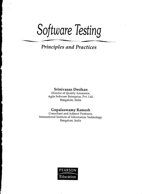Software Testing Principles And Practices By Srinivasan Software