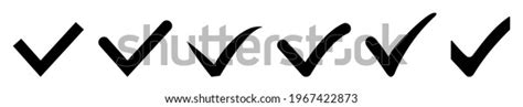 Set Black Check Mark Icon Tick Stock Vector Royalty Free Shutterstock