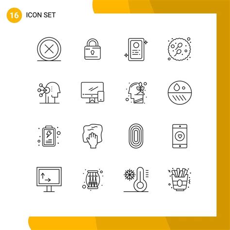 Set Of 16 Vector Outlines On Grid For Assortment Sperm Security Sexual Adult Editable Vector