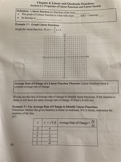 Solved Chapter 4 Linear And Quadratic Functions Section Chegg Com