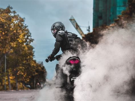 Free Download Hd Png Biker Motorcycle Drift Smoke Bike 4k Wallpaper