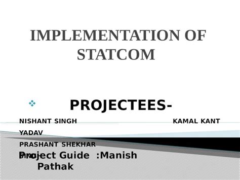 Pptx Implementation Of Statcom And Reactive Power Compensation Dokumentips