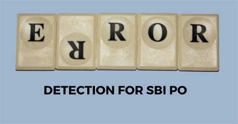 Error Detection Questions For Sbi Po Exam 2025
