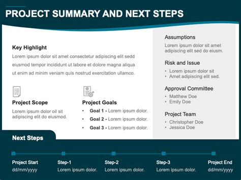Project Summary And Next Steps PowerPoint and Google Slides Template - PPT Slides