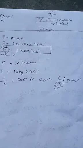 A Certain Force Gives A 2 Mathrm{kg} Object An Acceleration Of 0 5 Math