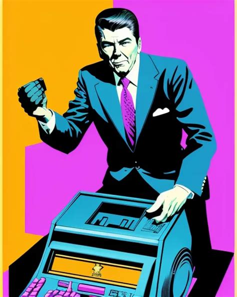 Ronald Reagan Playing Vectrex Lee Free Ai Photo Generator Starryai