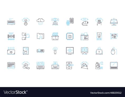 Devices Linear Icons Set Smartph Laptop Tablet Vector Image