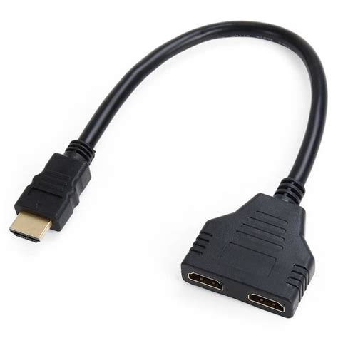 30cm Câble Hdmi Mâle Vers Double Femelle Hdmi Adapter Cable Splitter