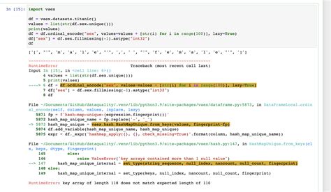 Bug Report Bad Error Message During Ordinal Encode · Issue 2180 · Vaexiovaex · Github
