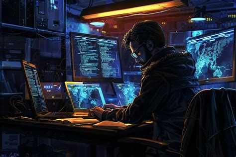 Ethical Hacker Performing Penetration Testing Premium Ai Generated Image