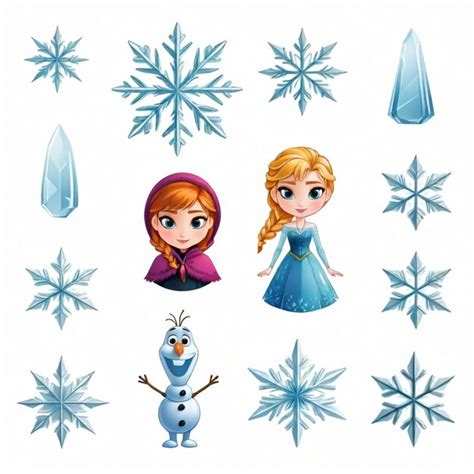 Premium Vector Frozen Vector Set White Background Isolated A High Quality