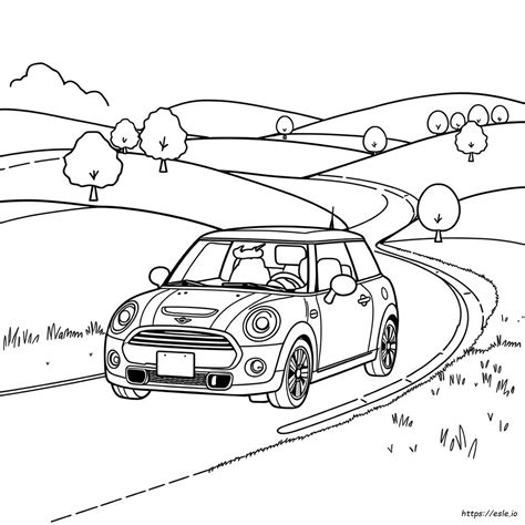 Mini Cooper Para Colorir