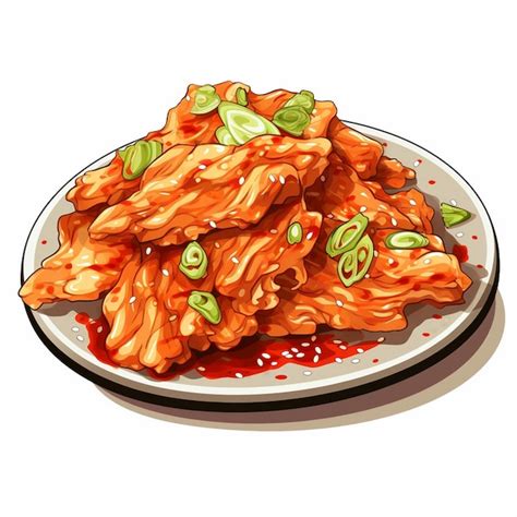 Premium Vector Food Korean Korea Kimchi Illustration Vector Cooking Spicy Cabbage Fresh