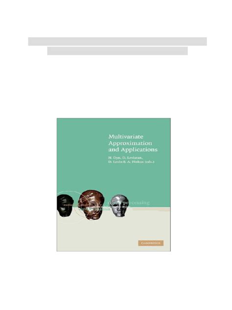 Multivariate Approximation And Applications 1st Edition N Dyn Download Pdf Function
