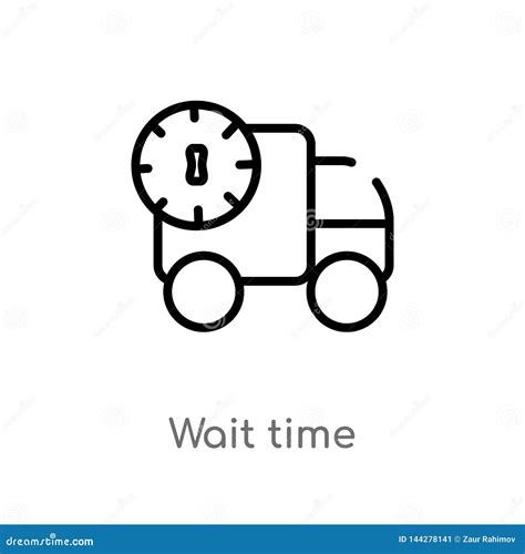 Outline Wait Time Vector Icon Isolated Black Simple Line Element
