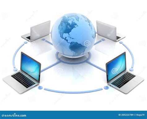 Internet Global Network Computers Around Globe Stock Illustration