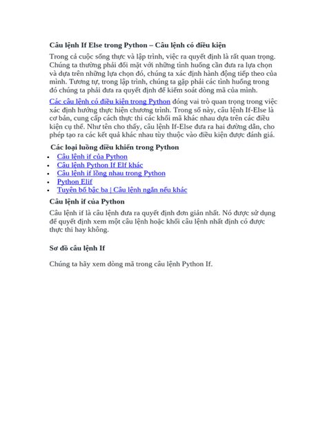 câu lệnh if else trong python câu lệnh có điều k pdf