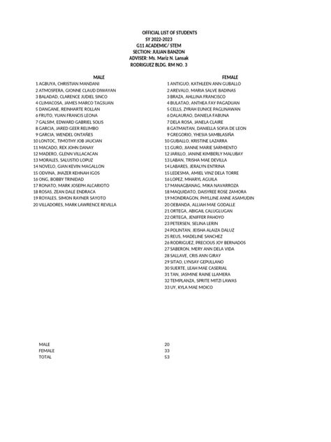 Teacher Students Attendance Pdf