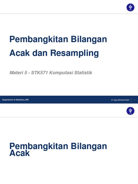 Materi 5 Pembangkitan Bil Acak Dan Resampling Pdf