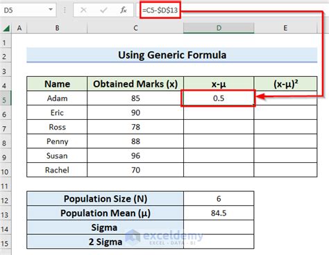 How To Calculate 2 Sigma In Excel 2 Methods Exceldemy