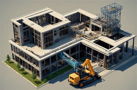 Isometric Construction Flowchart Premium Ai Generated Image