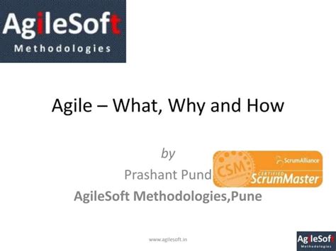 an introduction to agile prashant pund agilesoft ppt