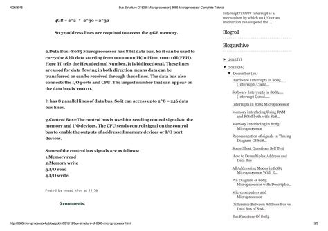 Bus Structure Of 8085 Microprocessor 8085 Microprocessor Complete