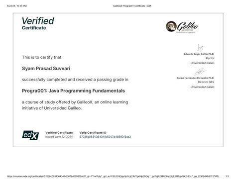 java edx galileouniversidad programmingbasics learningjourney syam prasad suvvari