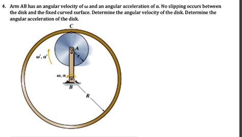 Solved Arm Ab Has An Angular Velocity Of And An Angular Acceleration Of No Slipping Occurs