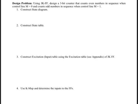 Solved Design Problem Using Jk Ff Design A 3 Bit Count
