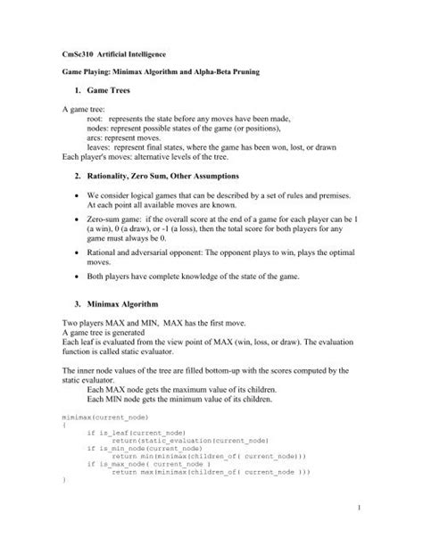Adversarial Search Minimax Algorithm