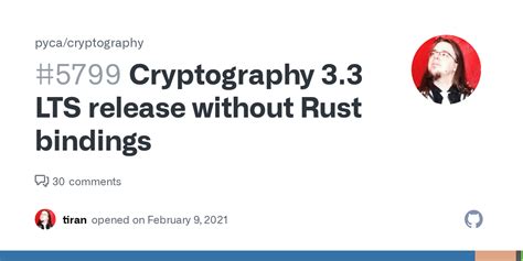 Cryptography 33 Lts Release Without Rust Bindings · Issue 5799 · Pyca