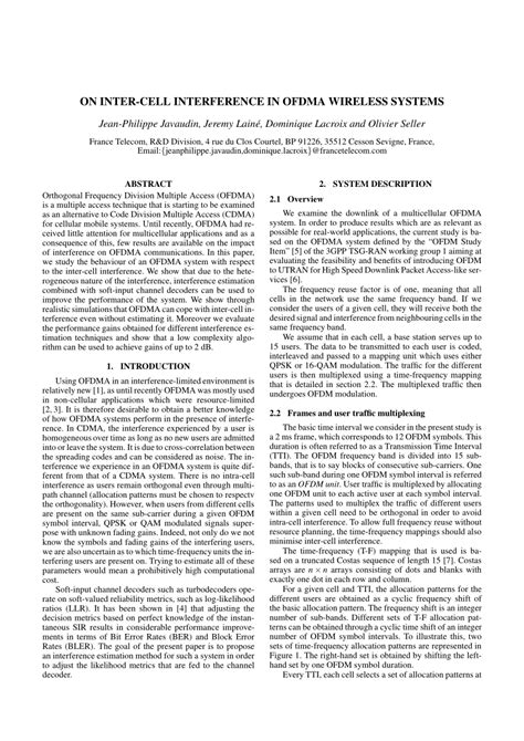 Pdf ‘on Inter Cell Interference In Ofdma Wireless Systems