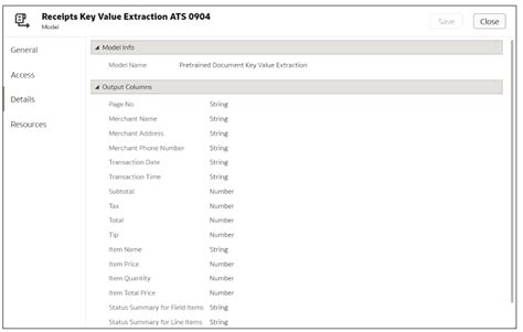 Output Data Generated For OCI Document Understanding Models