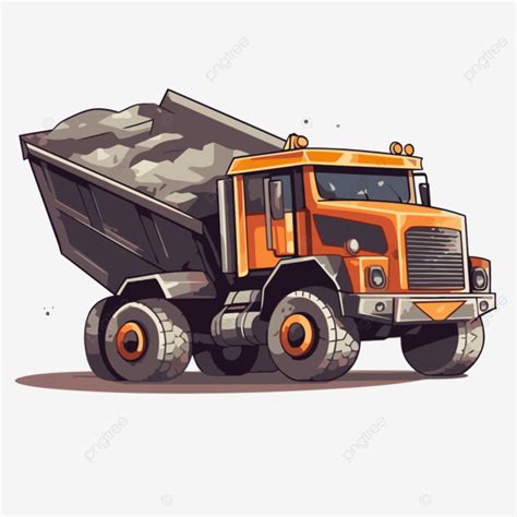 덤프 트럭 벡터 스티커 클립 아트 짙은 호박색과 회색 만화 스타일 상표 Png 일러스트 및 벡터 에 대한 무료 다운로드 Pngtree