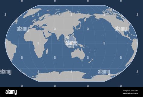 Sunda Tectonic Plate On The Solid Contour Map In The Kavrayskiy Vii Projection Centered