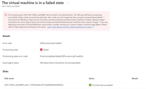 vm scale set in running status but failed provisioning state leaving