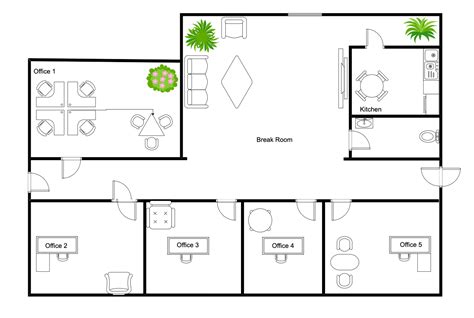 Close Office Layout Example EdrawMax Templates