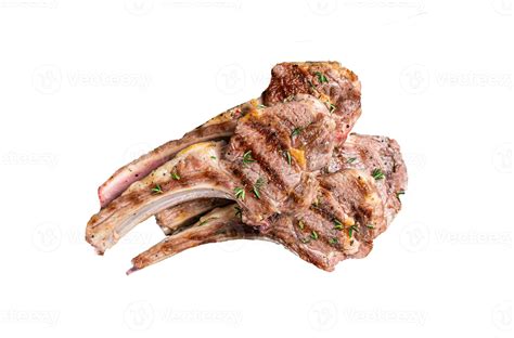 Grilled New Zealand Lamb Chops Mutton Cutlets On Wooden Board