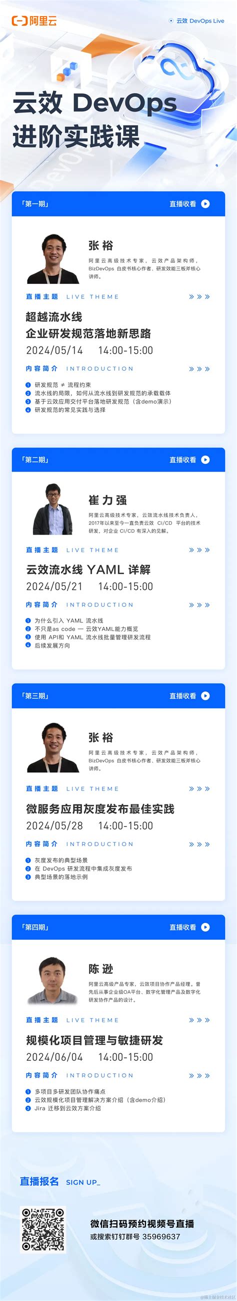 devops 进阶实践课，连续 4 期，看看有你想听的吗？ 阿里云 阿里云云效 infoq写作社区