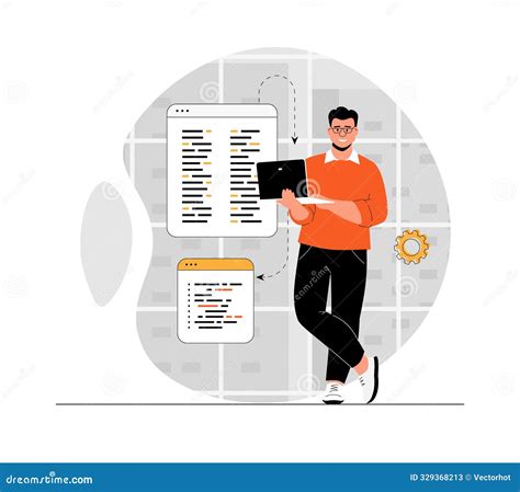 backend development and software programming man working with program