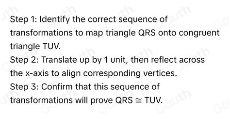 solved which sequence of transformations will map triangle qrs onto