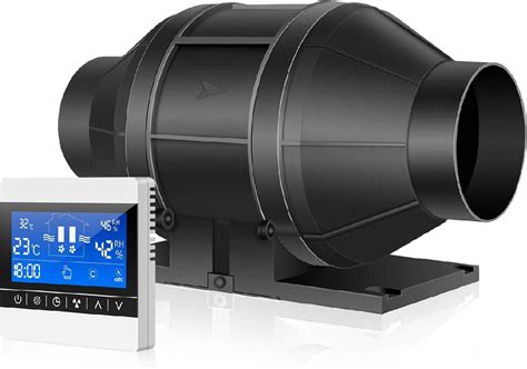Ipower 4 Inch 130 Cfm Inline Duct Ventilation Exhaust Fan With Temperature Humidity Speed