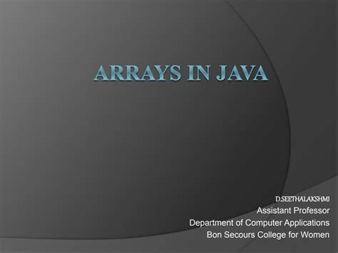 arrays in java ppt