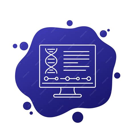 Premium Vector Bioinformatics Line Icon With A Dna Vector