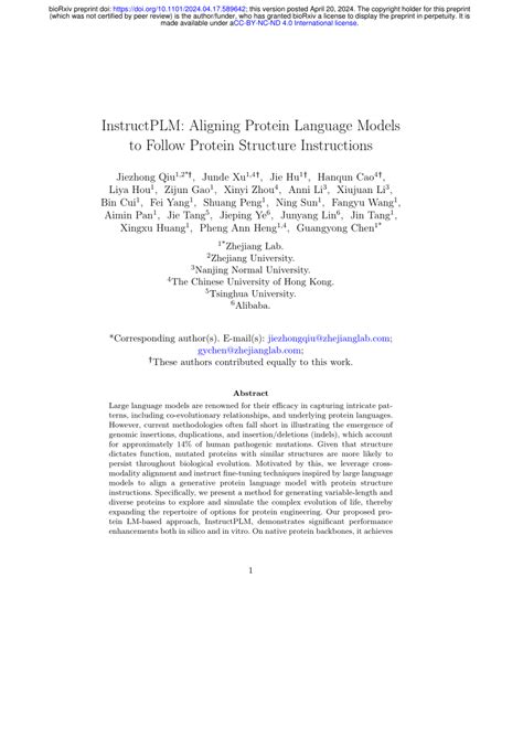 Pdf Instructplm Aligning Protein Language Models To Follow Protein
