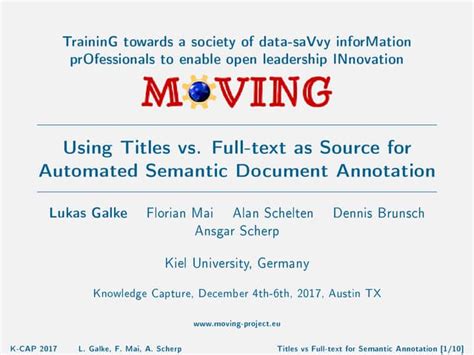 Using Titles Vs Full Text As Source For Automated Semantic Document